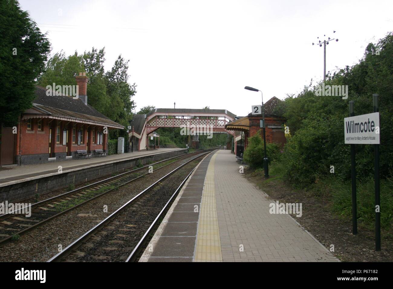 View from the platform of the station buildings at Wilmcote station ...
