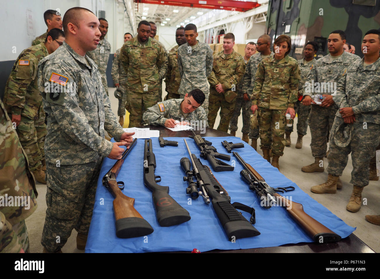 Spc. Dillon Serrano, a native of Ada, Okla., assigned to the 17th ...