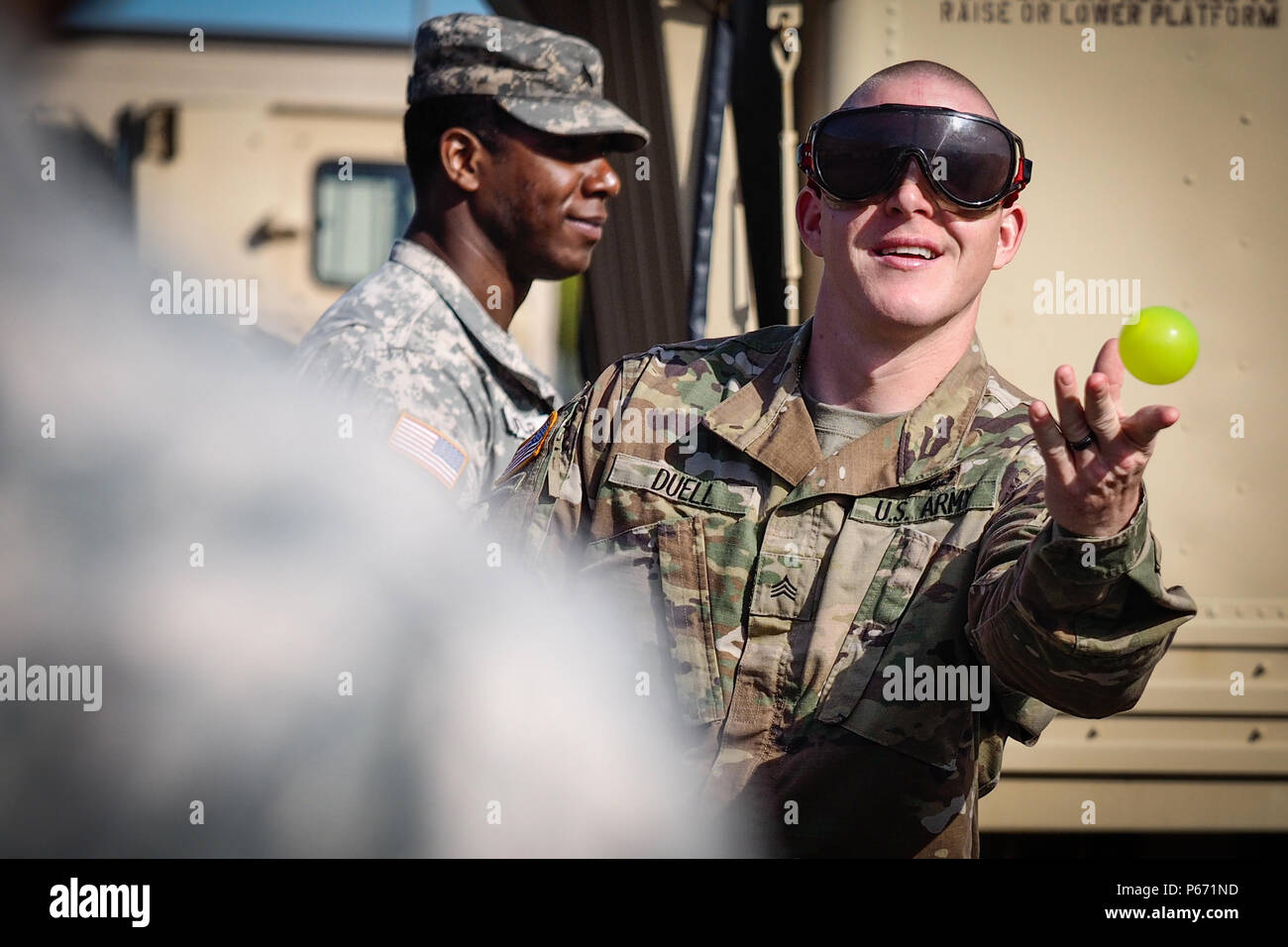 Army Sgt. Matthew Duell, assigned to the 17th Combat Sustainment ...