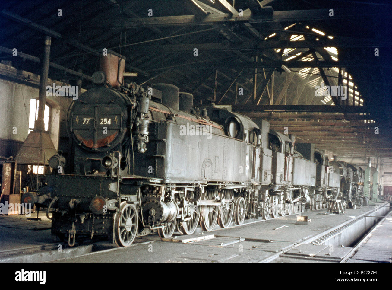 A scene at Linz depot Austria with a former Austrian Sudbahn Railway ...