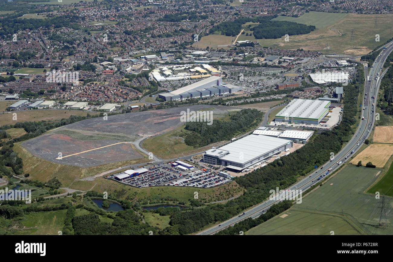 aerial view of new industry at Glasshoughton, Castleford Stock Photo ...