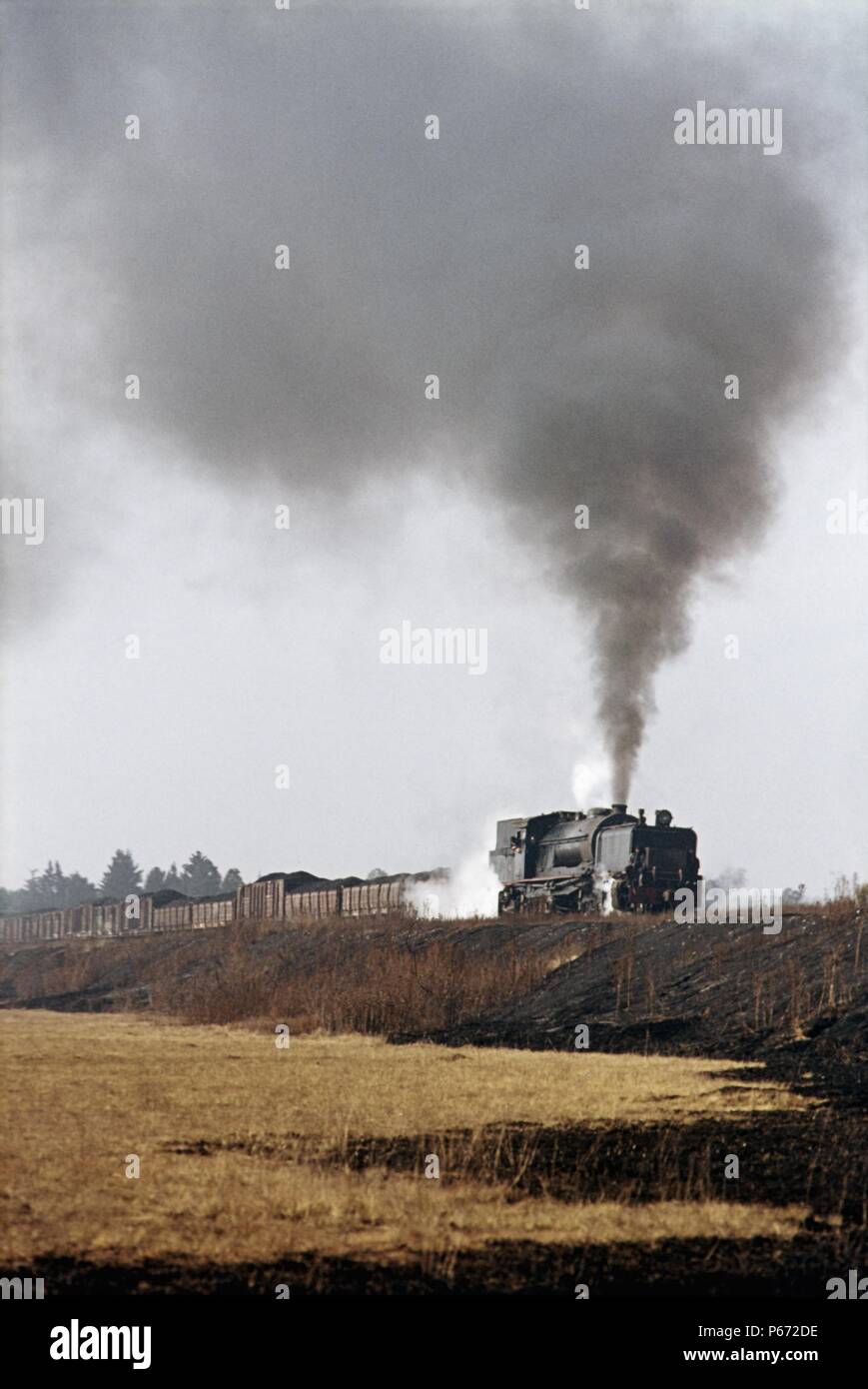 A South African Railways 15F Class 4-8-2 romps northward through ...