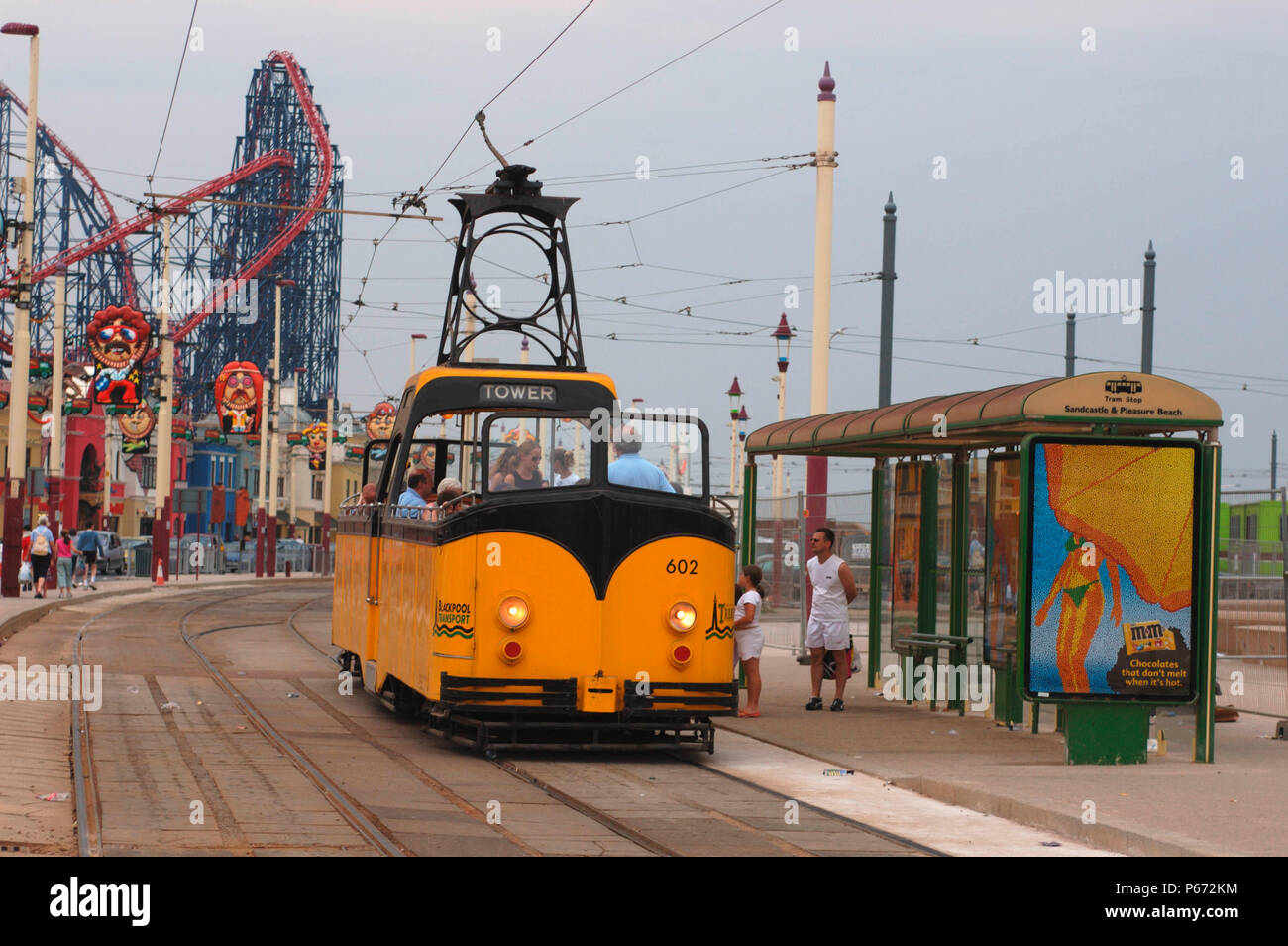 A typical scene on the seafront at Blackpool as one of the town's ...
