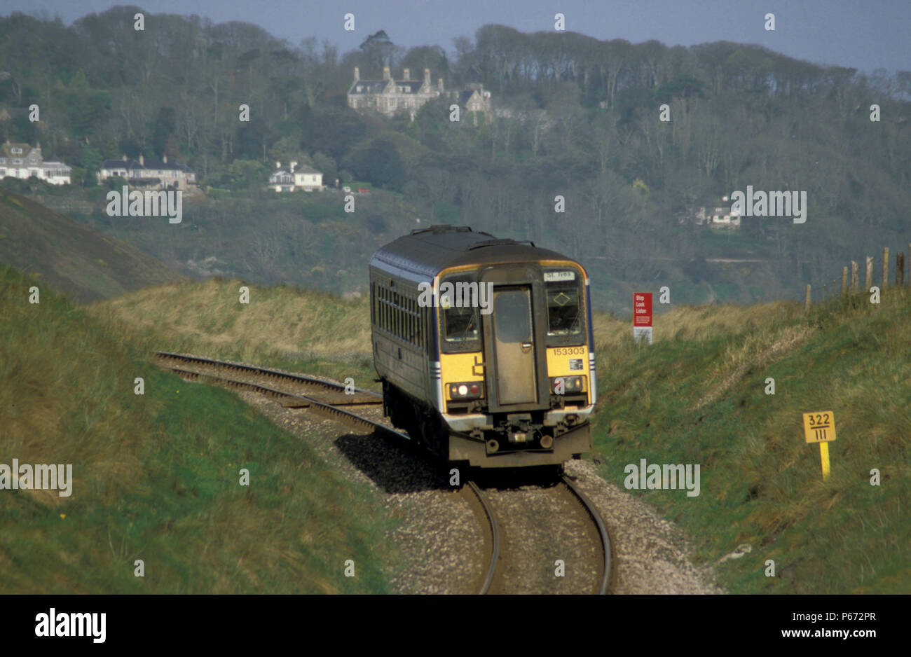 A Wessex Trains Class 153 heads for Penzance on the picturesque Cornish ...
