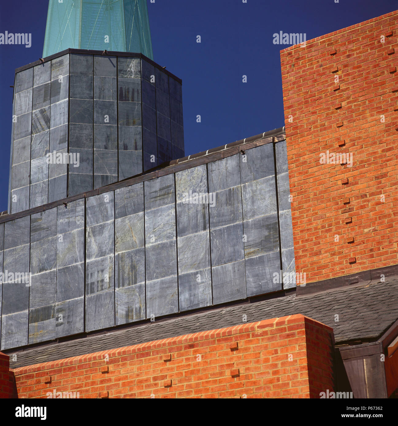 Detail of St. Barnabas Church Dulwichh London featuring a glass spire ...