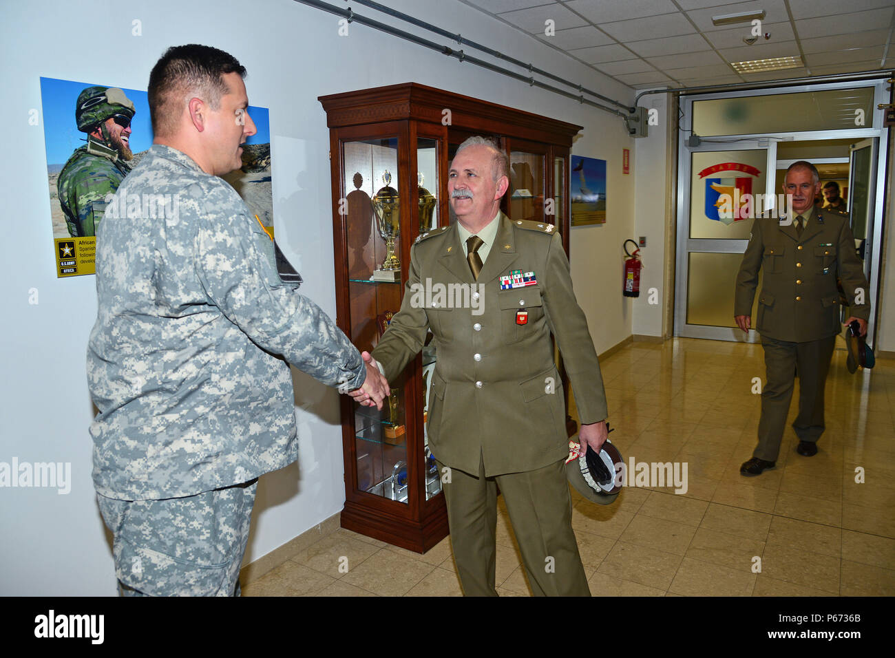 Colonel Louis B. Rago II (left), U.S. Army Africa Chief of Staff ...