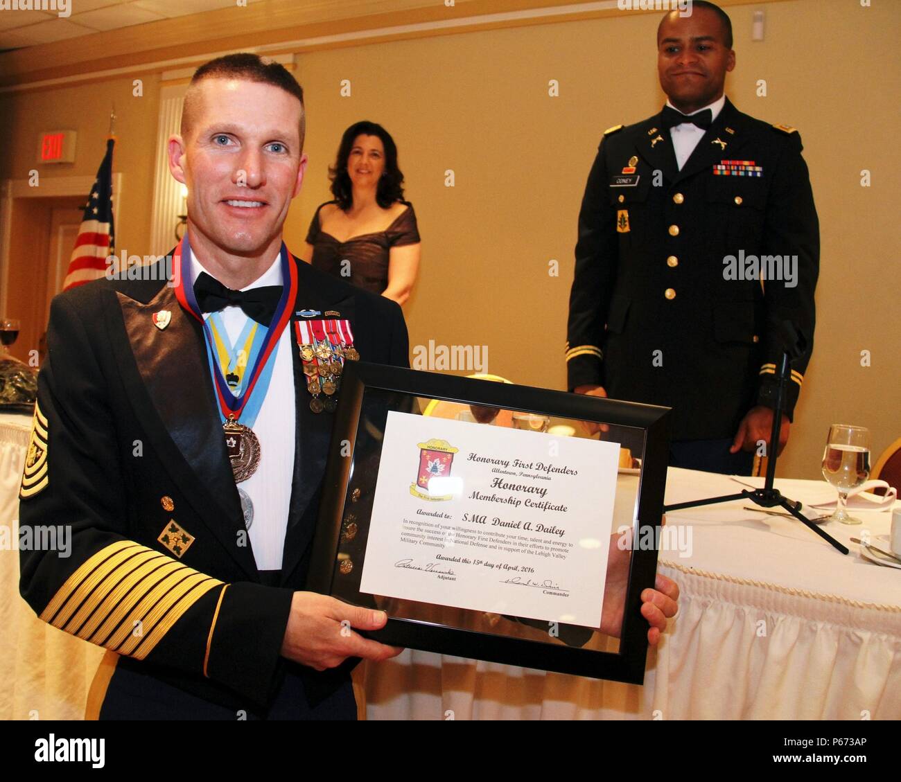 Sgt. Maj. of the Army Daniel A. Dailey displays his honorary membership ...