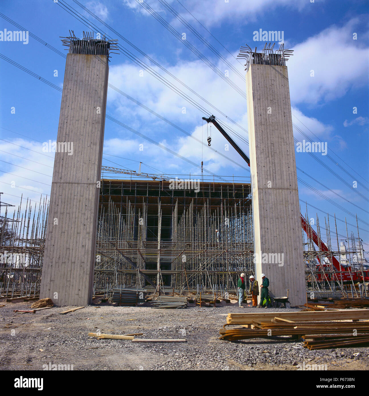 Concrete columns for A13 viaduct London Stock Photo - Alamy