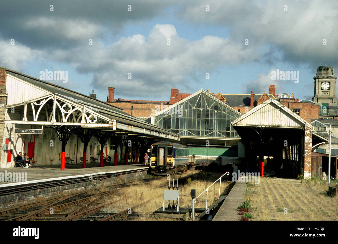 Aberystwyth Station prior to restoration with a single car Class 153 ...