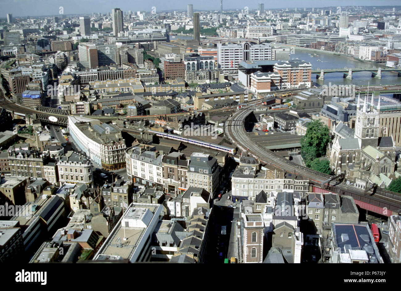 Aerial view of Borough Market area of London with part of the capital's ...