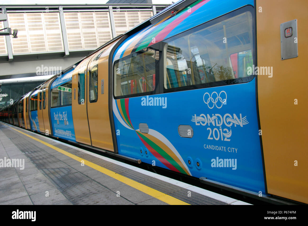 Livery and Logo of London's Olympic bid on underground train at ...