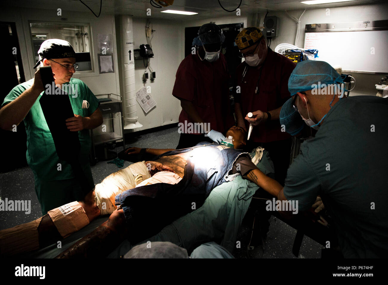 U.S. Marines and U.S. Sailors with the 22nd Marine Expeditionary Unit ...