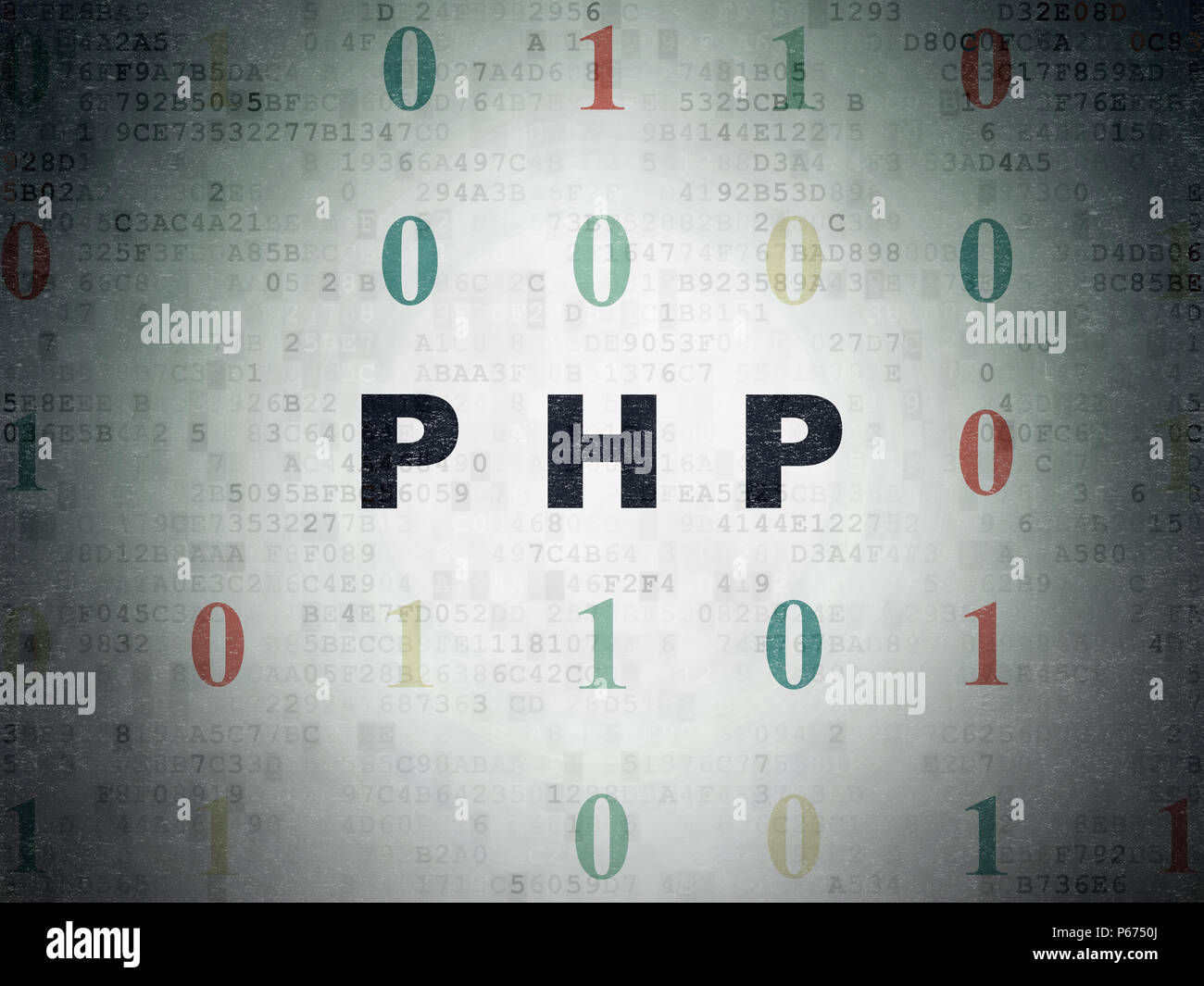 Programming concept: Painted black text Php on Digital Data Paper ...