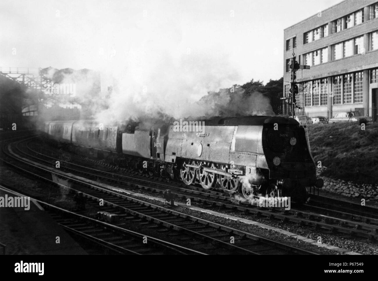 The lovely air smoothed casing of the original Bulleid Light Pacifics ...