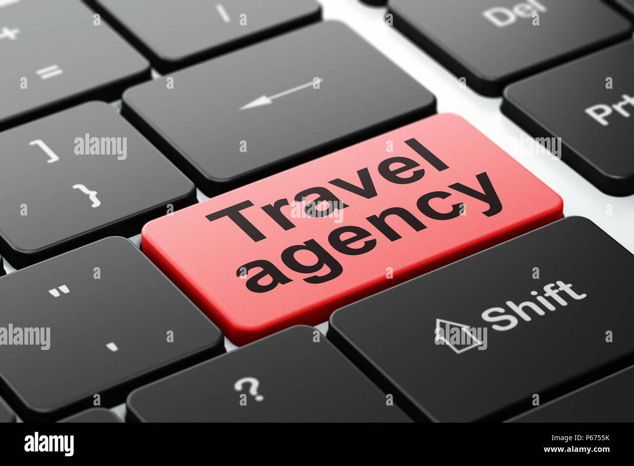 Travel concept: computer keyboard with word Travel Agency, selected ...