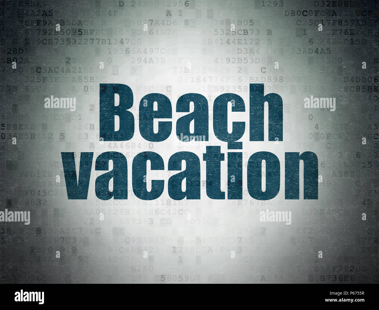 Vacation concept: Painted blue word Beach Vacation on Digital Data ...