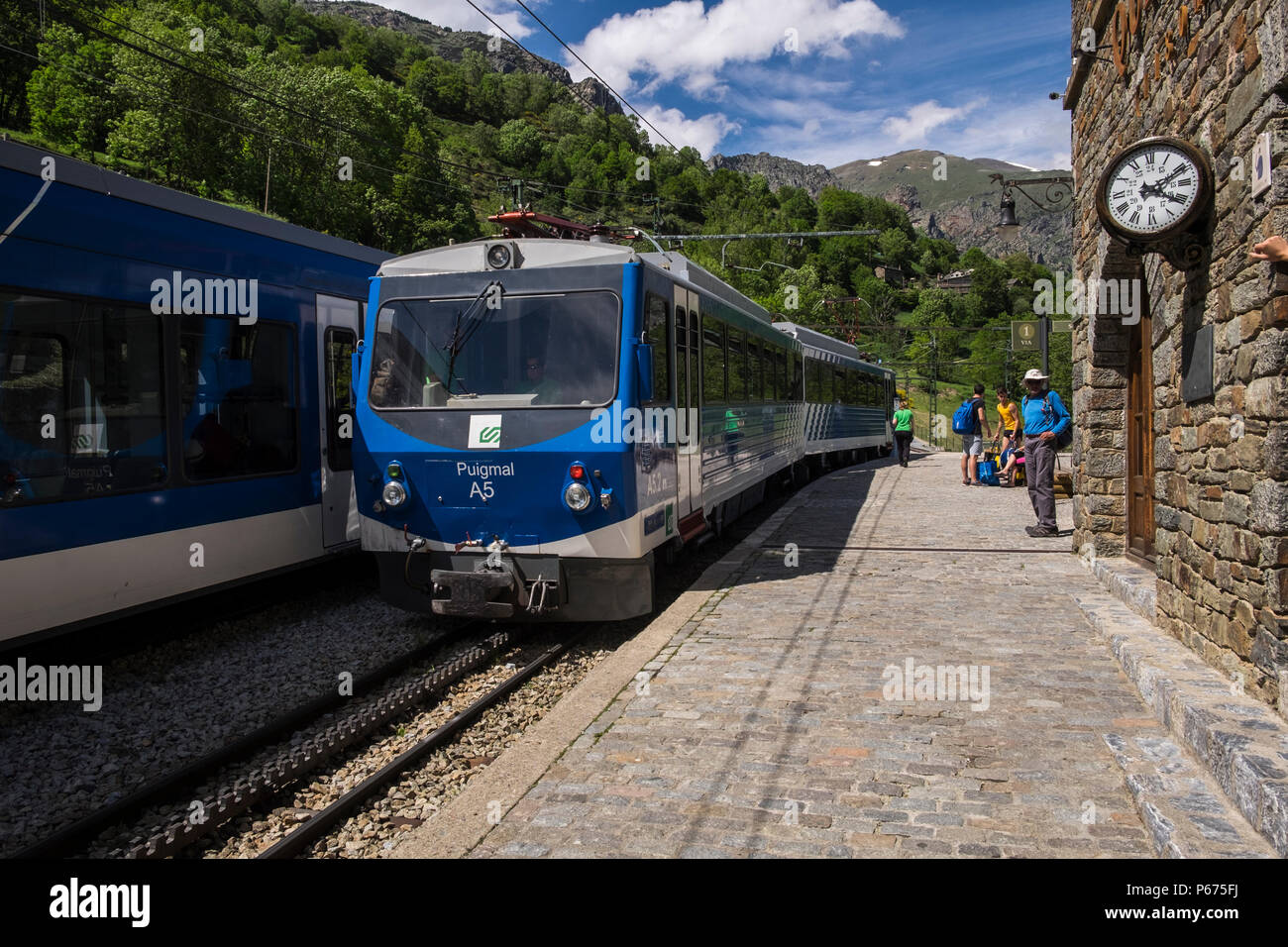 Queralbs train station on the Cremellera rack and pinion track through ...