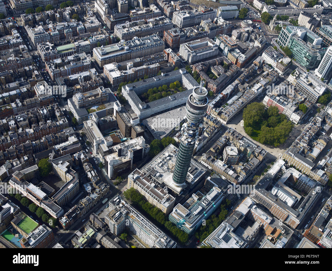 Aerial view of BT Tower, London, UK Stock Photo - Alamy