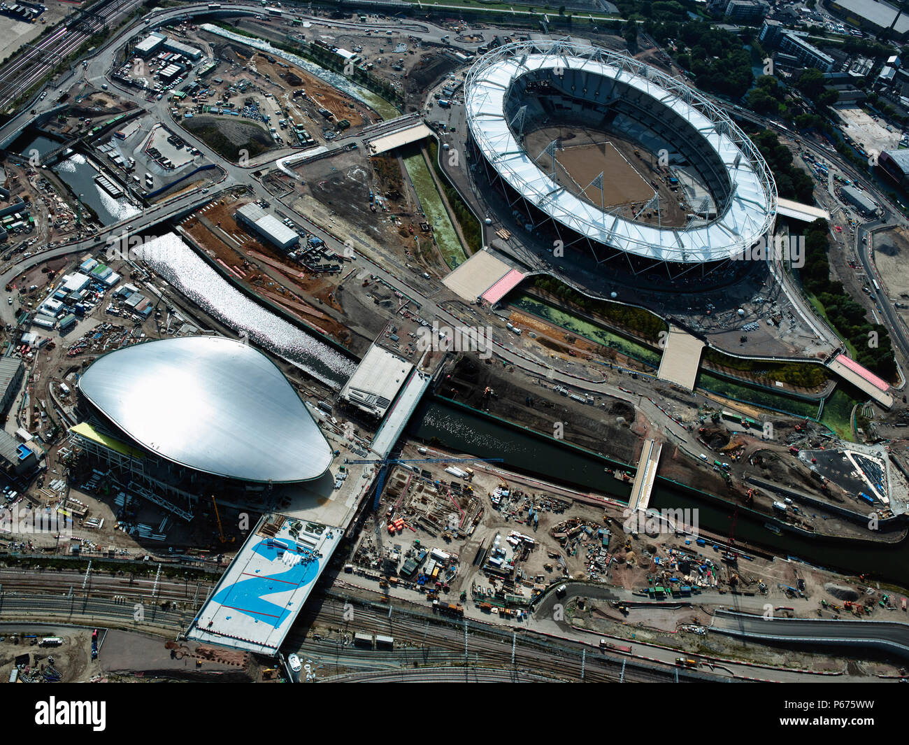 Aerial view of the Olympic site, London, UK Stock Photo - Alamy