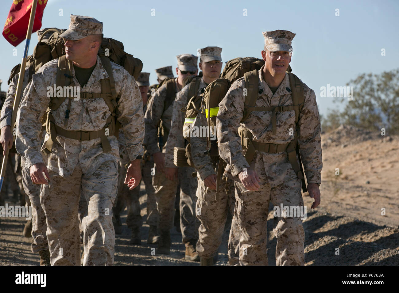 Lt. Col. Steven Murphy, commanding officer, and Sgt. Maj. Chasen E ...