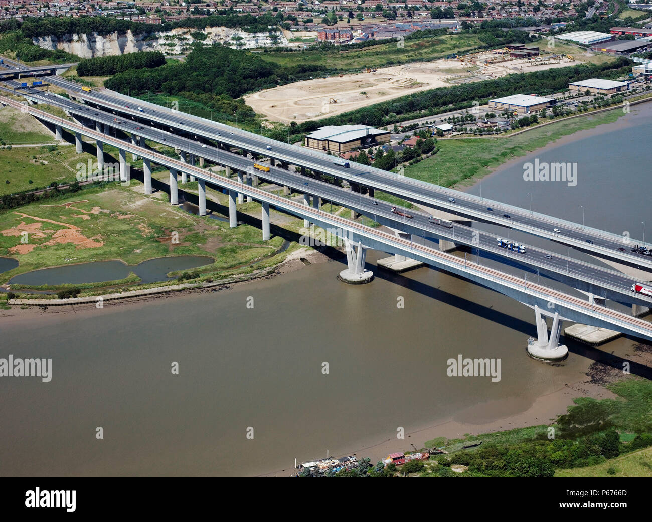 Medway Bridge, Kent, UK, aerial view Stock Photo - Alamy