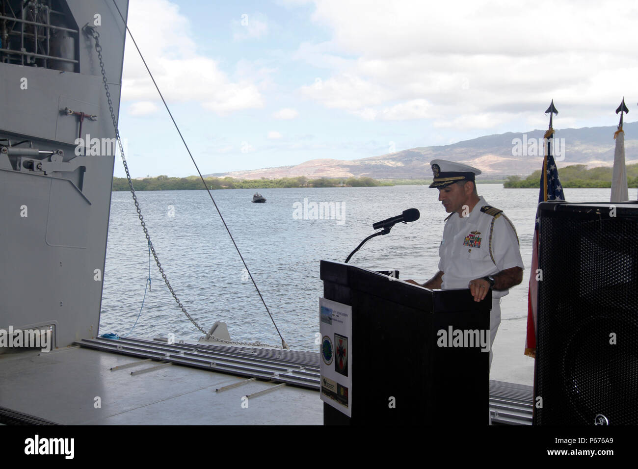 Navy Capt. Mark Manfredi, the chief of staff for Navy Region Hawaii ...