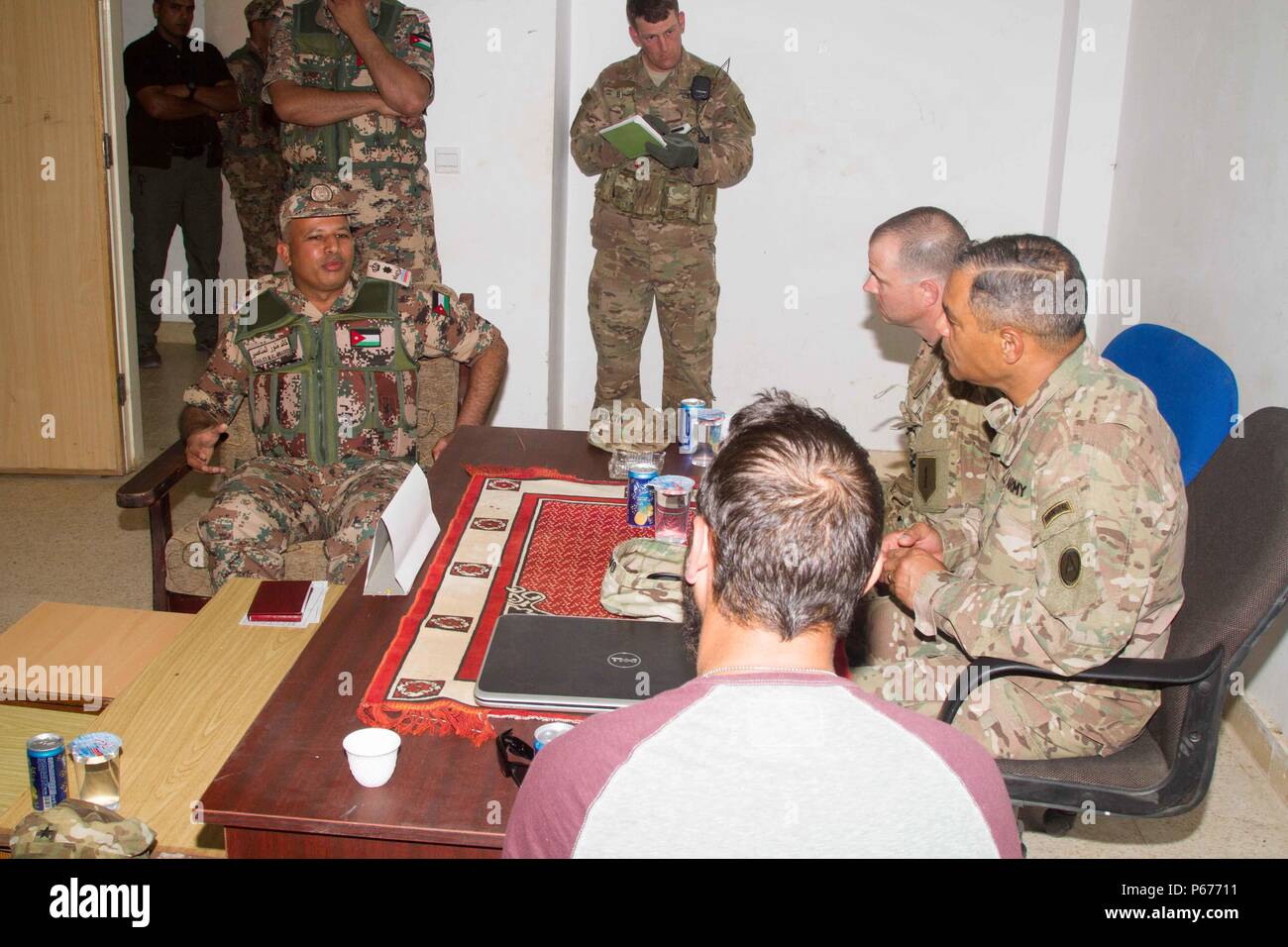 Jordan Army Lt. Col. Khaled M. Al-Mnaseer (left), the commander of the ...