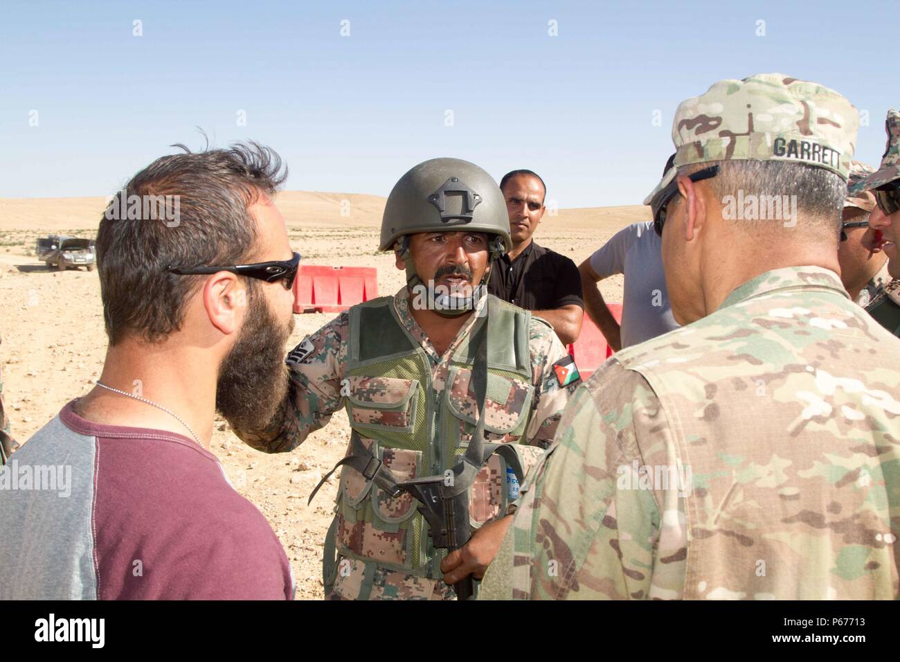 Jordan Army 1st Sgt. Za’l Khalaf (center), a soldier with 6th King ...