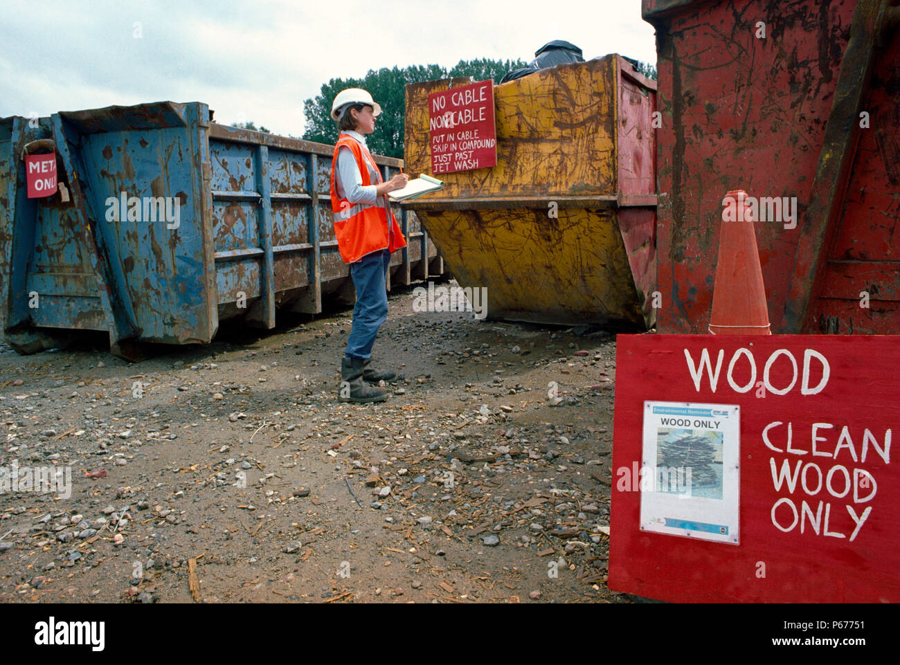 Waste management on a building site Stock Photo - Alamy