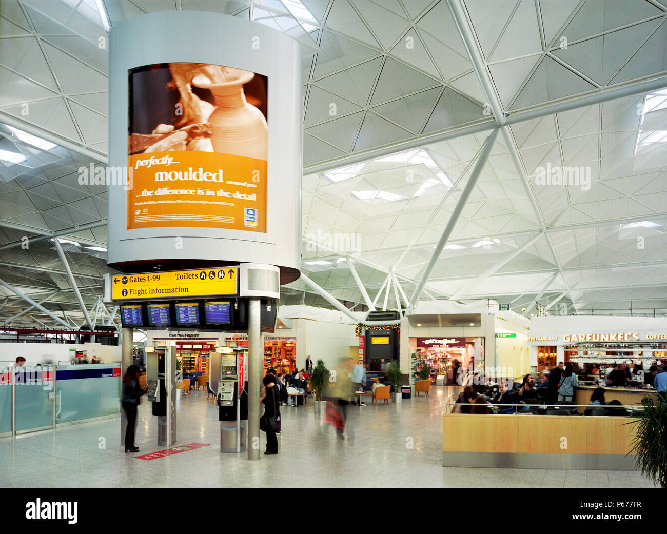 Interior of Stansted Airport terminal building. United Kingdom ...