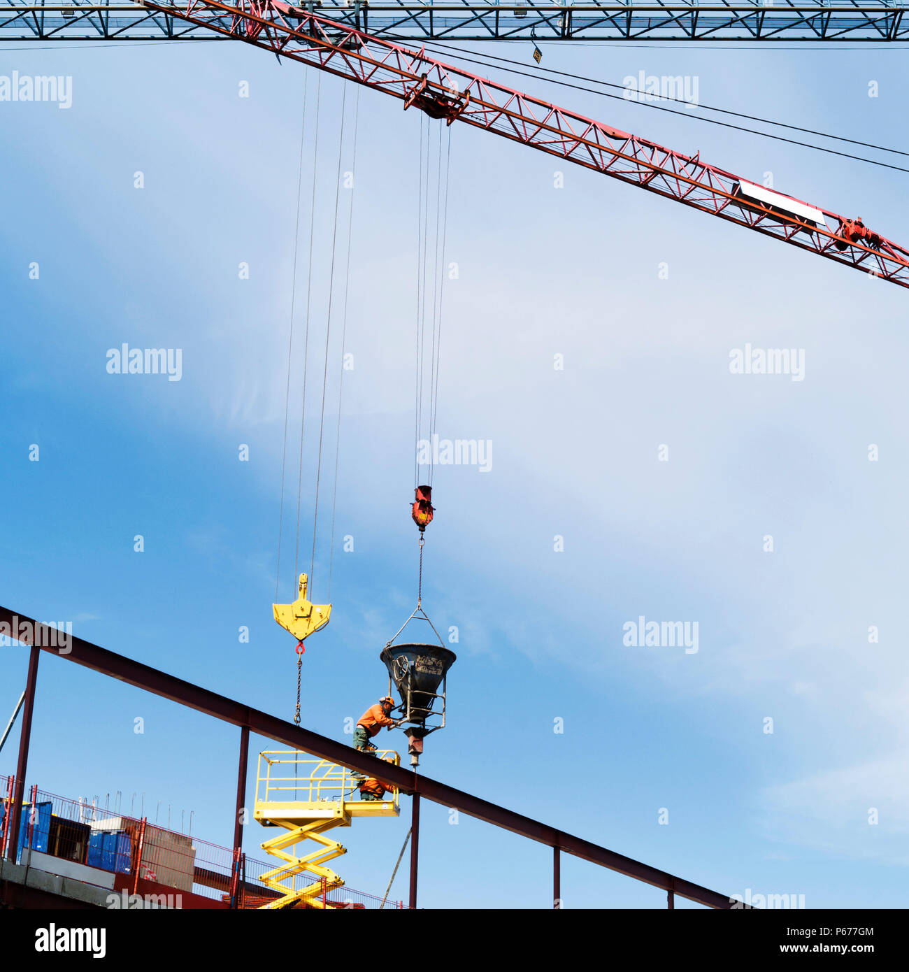 Crane with concrete cistern Stock Photo - Alamy