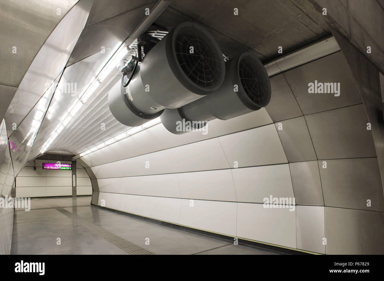 Austria, Vienna, Subway Line U2, Architect Gerhard Mo?burger 2008 Stock ...