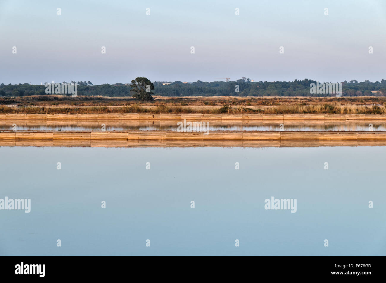 Salt Evaporation Ponds in Ria Formosa. Algarve, Portugal Stock Photo ...