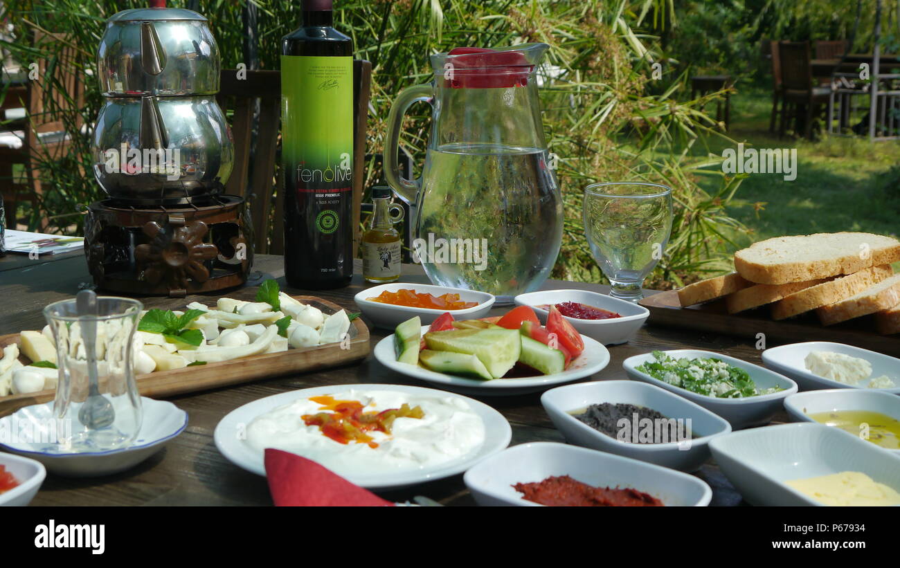 Traditional Turkish Breakfast spread Stock Photo - Alamy