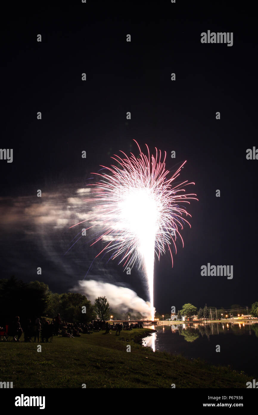 A Small Town Fireworks Display for Independence Day 4th of July Stock ...