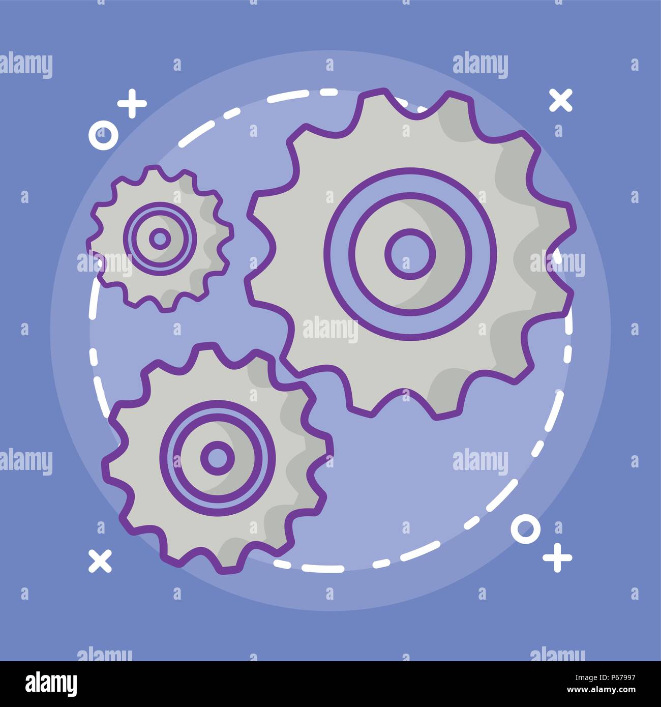 gear wheels icon over blue background, colorful design. vector ...