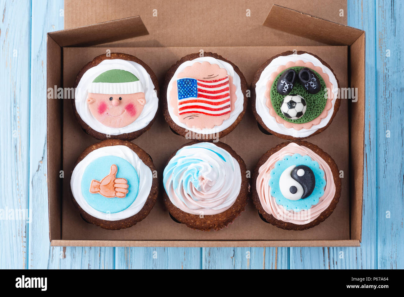 A set of six capcases in a box Stock Photo - Alamy