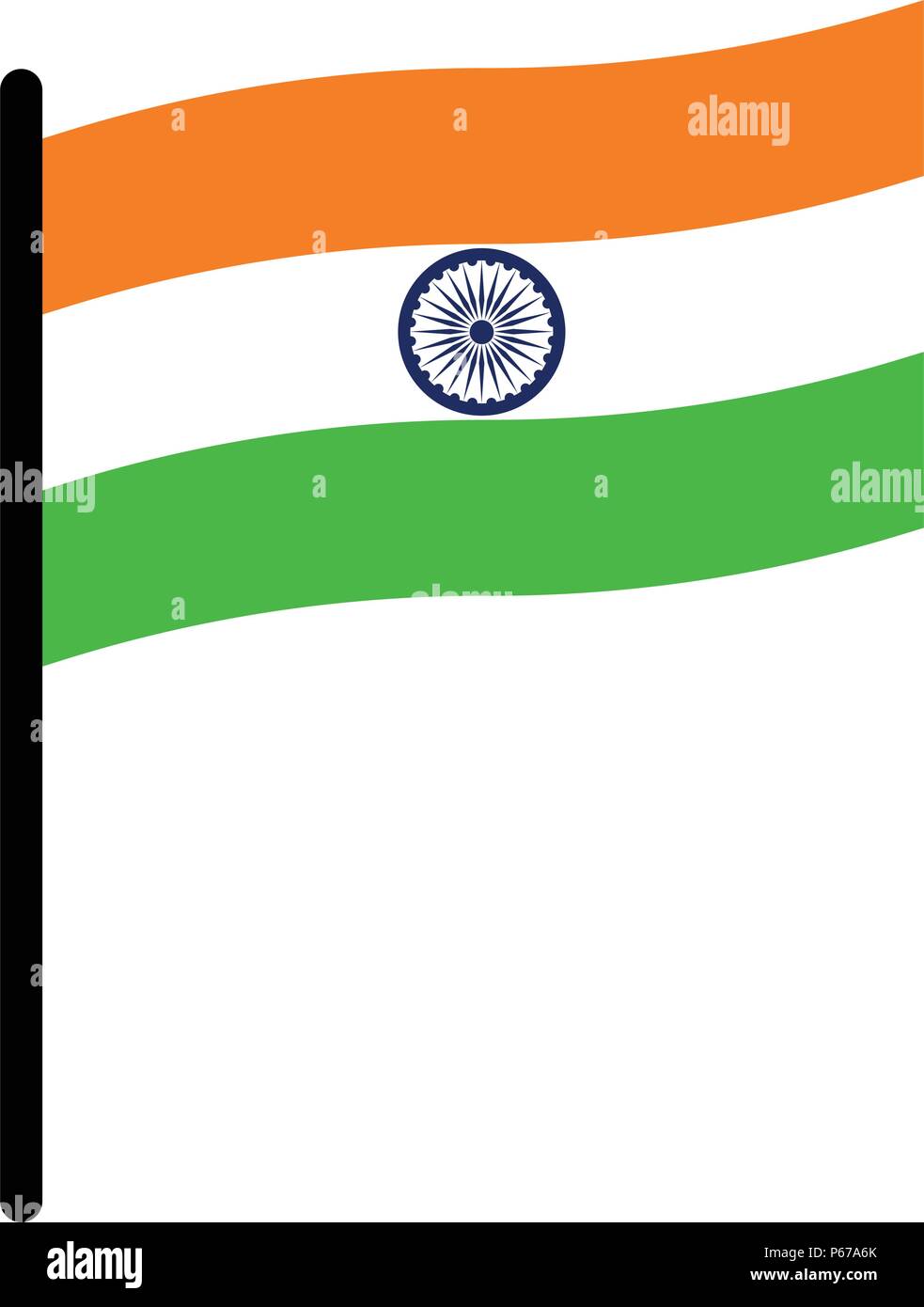 India flag flat icon isolated on white background Stock Vector Image ...
