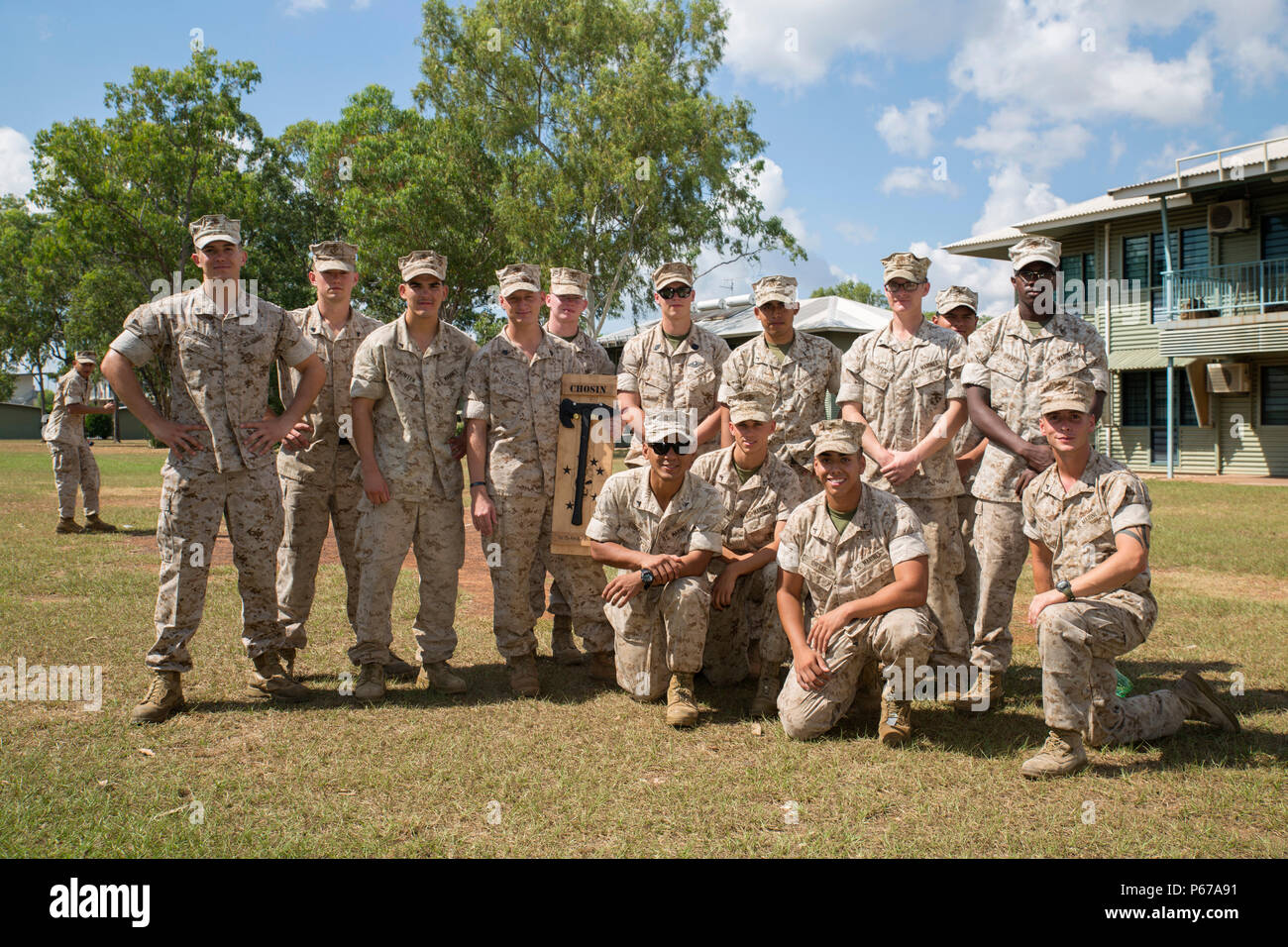 Marines and Sailors of 2nd Platoon, 1st Squad, winning squad of the ...