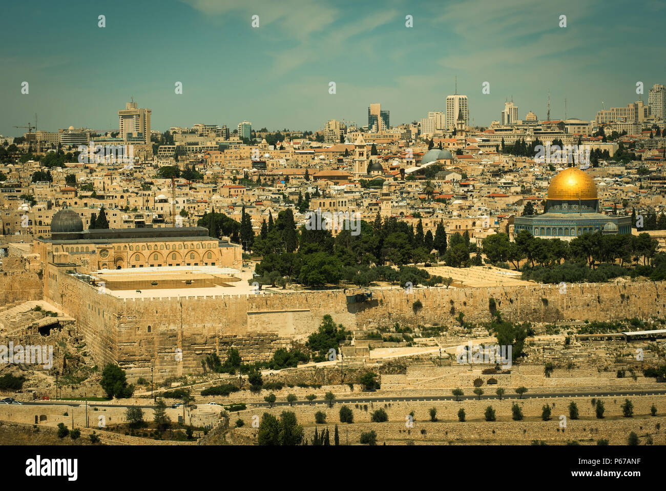 Holy city of Jerusalem, Israel, vintage picture Stock Photo - Alamy