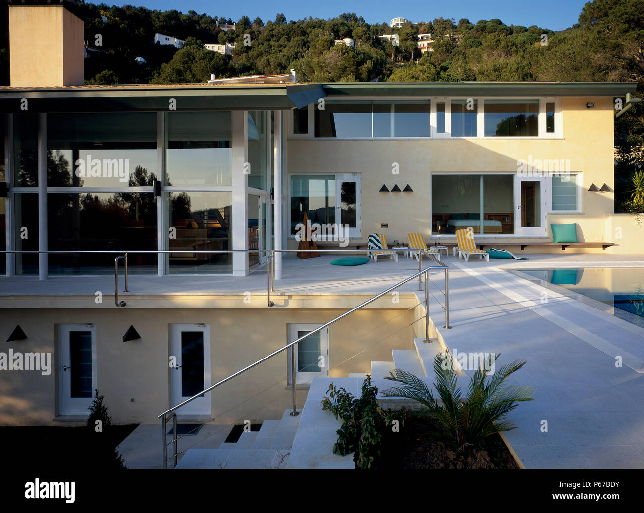 View of a modest house from its deck Stock Photo - Alamy