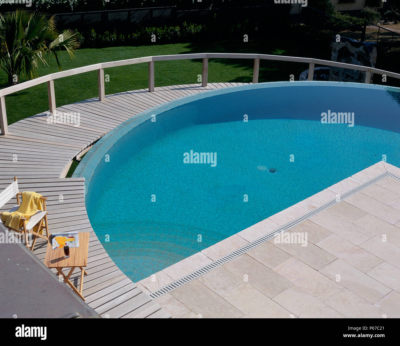 View of a swimming pool from a height Stock Photo - Alamy