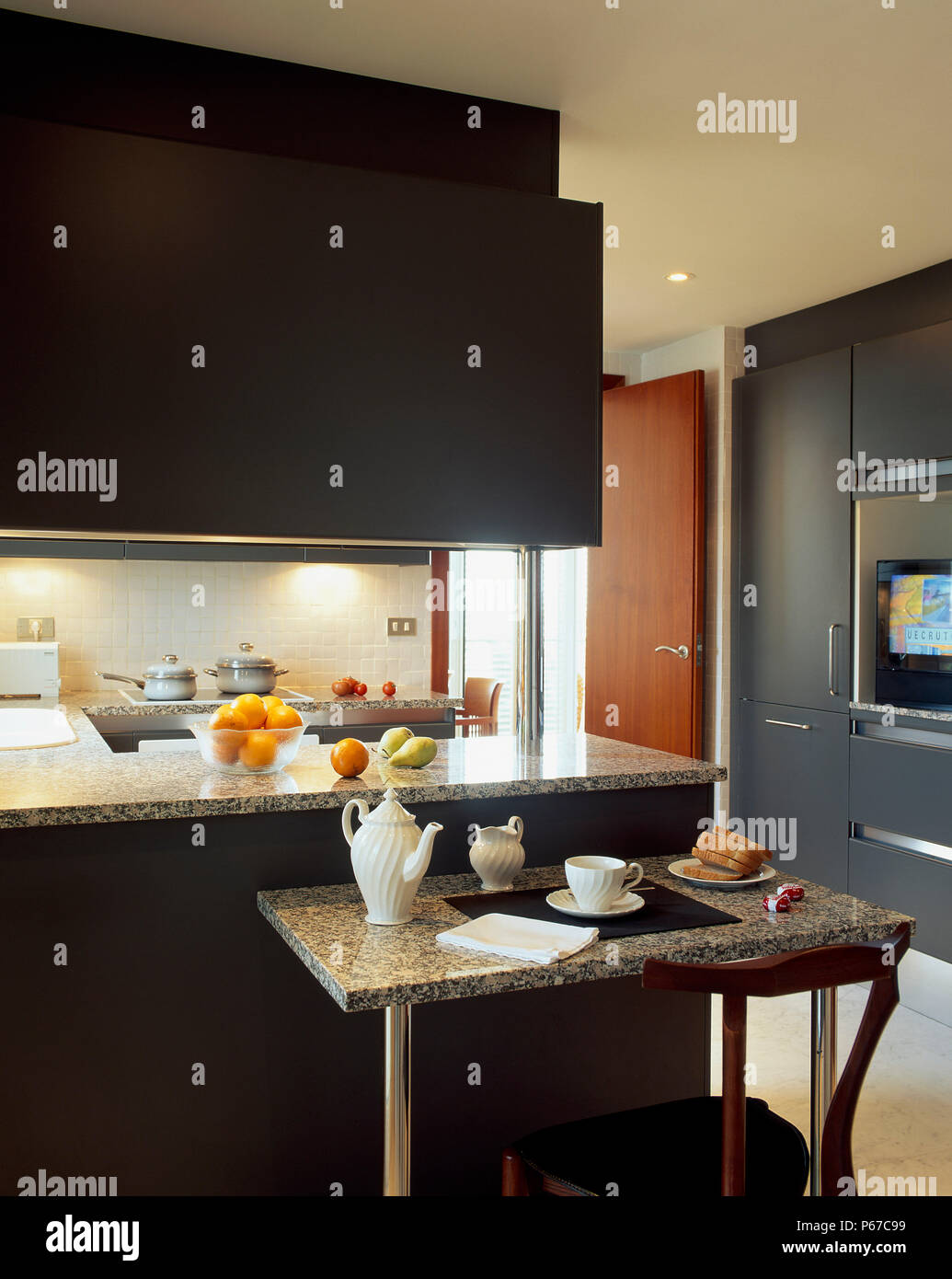 Equipped kitchen top view hi-res stock photography and images - Alamy