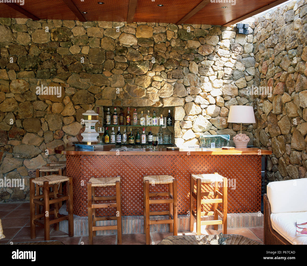 View of a well stocked bar Stock Photo - Alamy