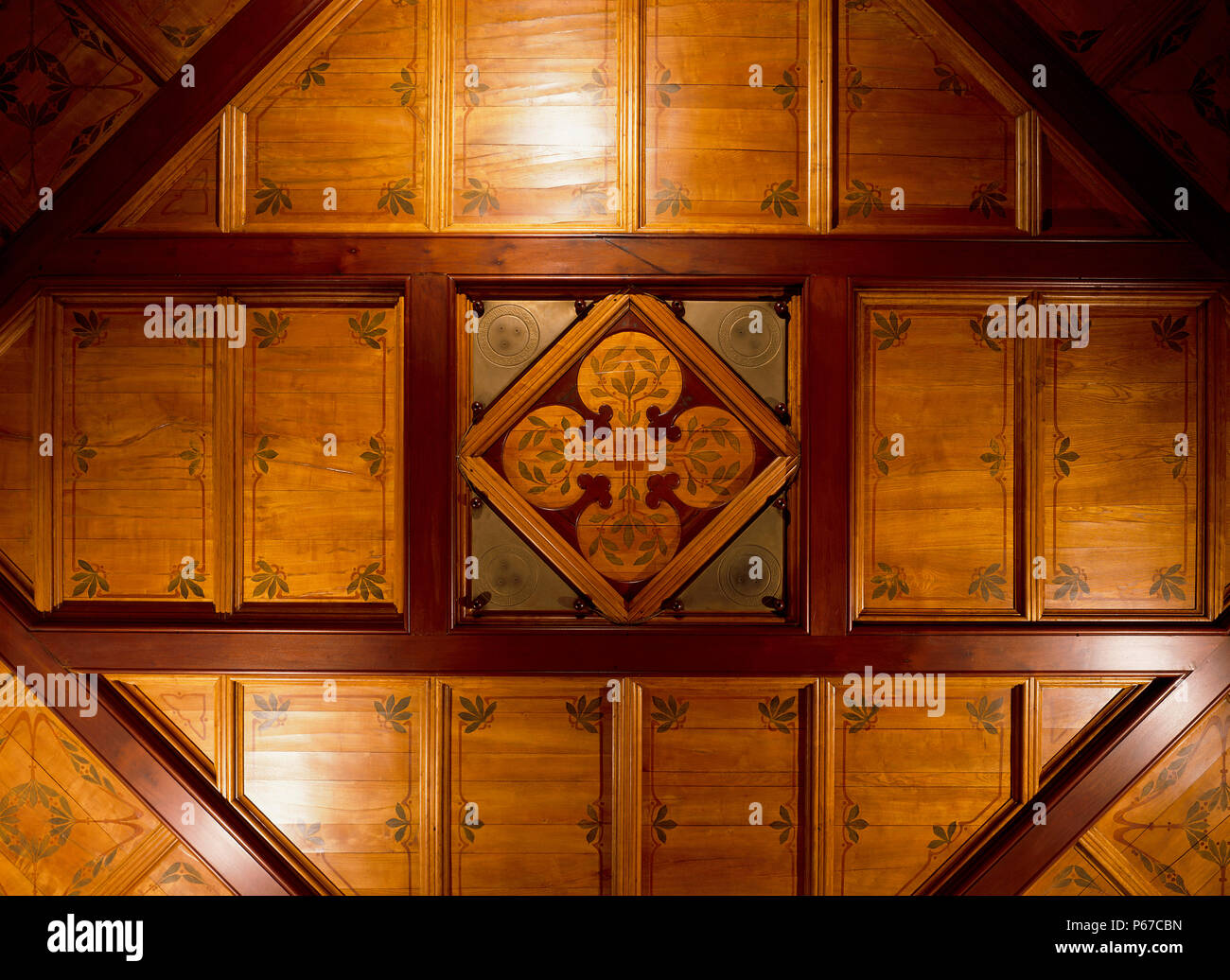 View of a wooden ceiling Stock Photo - Alamy