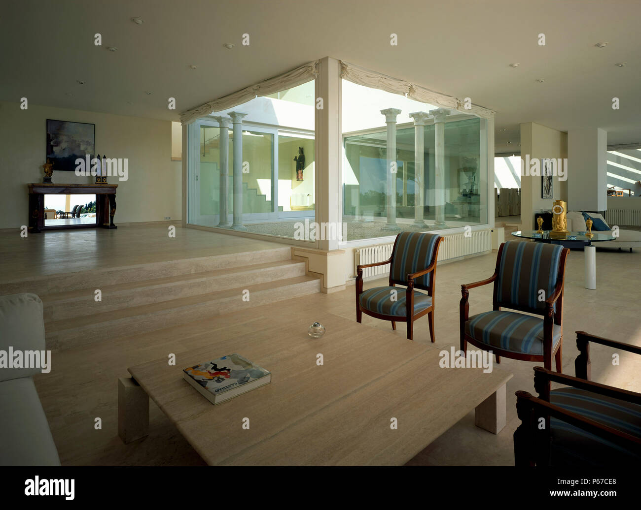 View of an atrium from a living room Stock Photo - Alamy