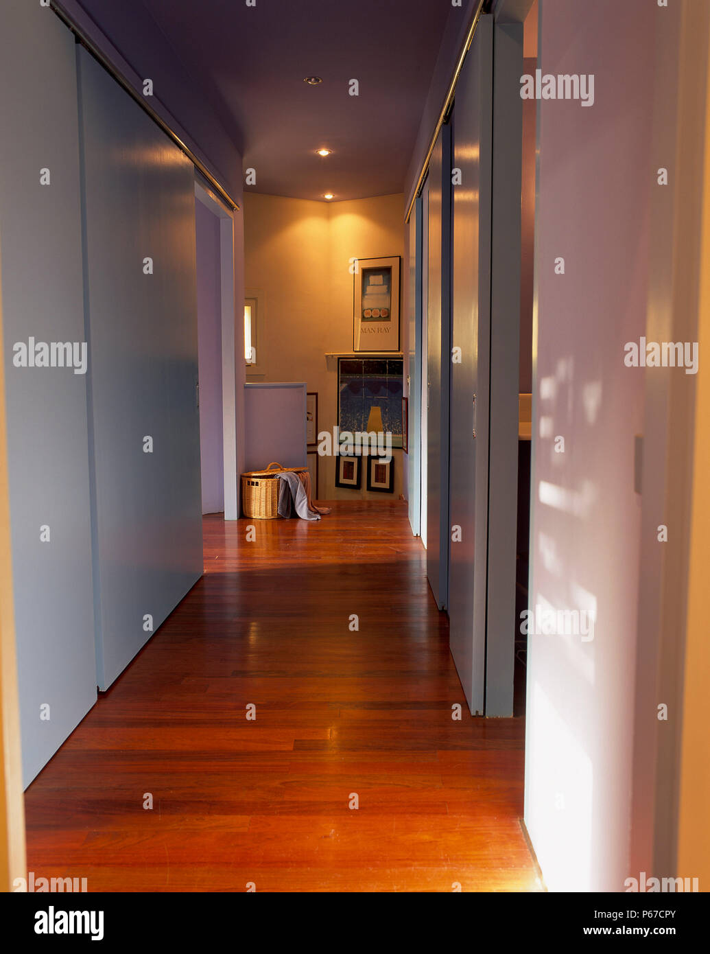 View of an illuminated hallway Stock Photo - Alamy