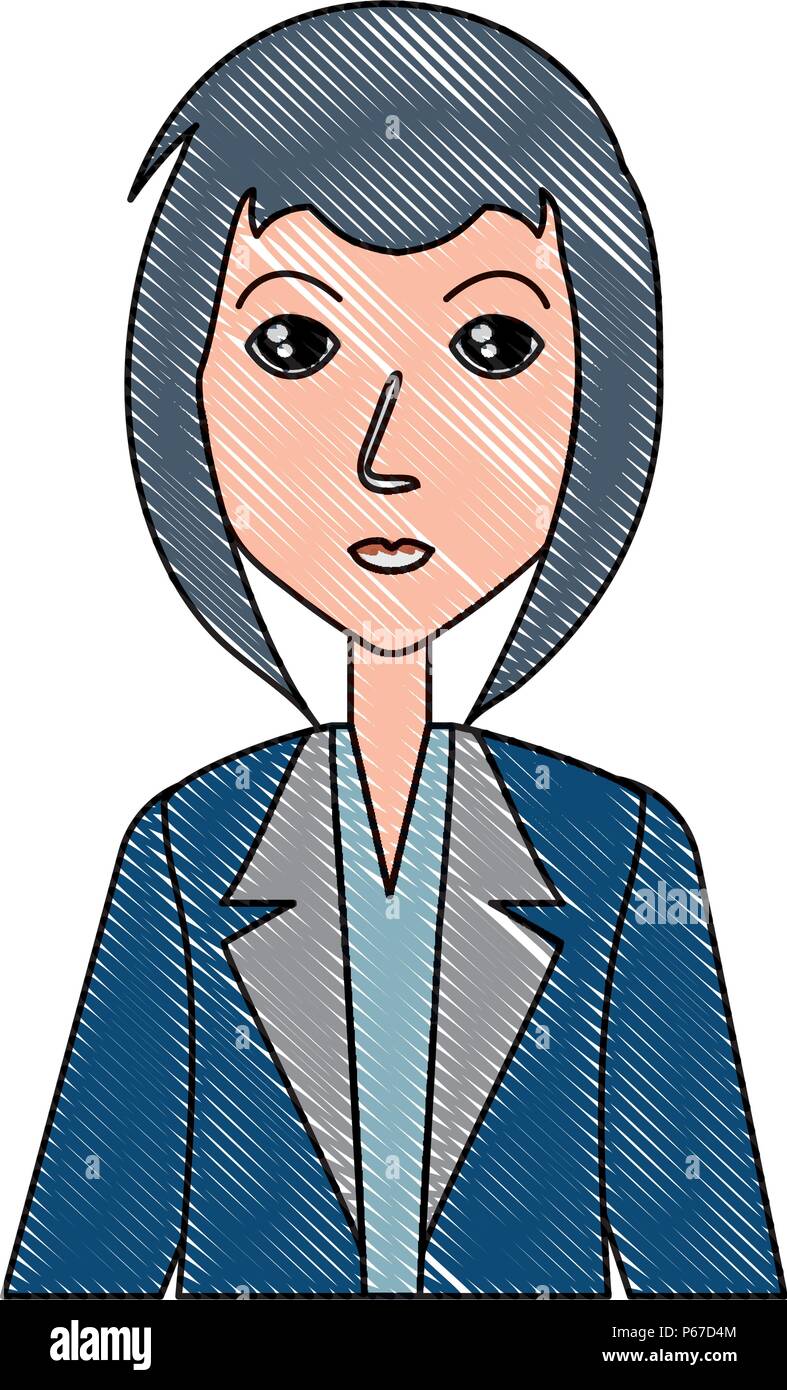 Cartoon Businesswoman Icon Over White Background Vector Illustration