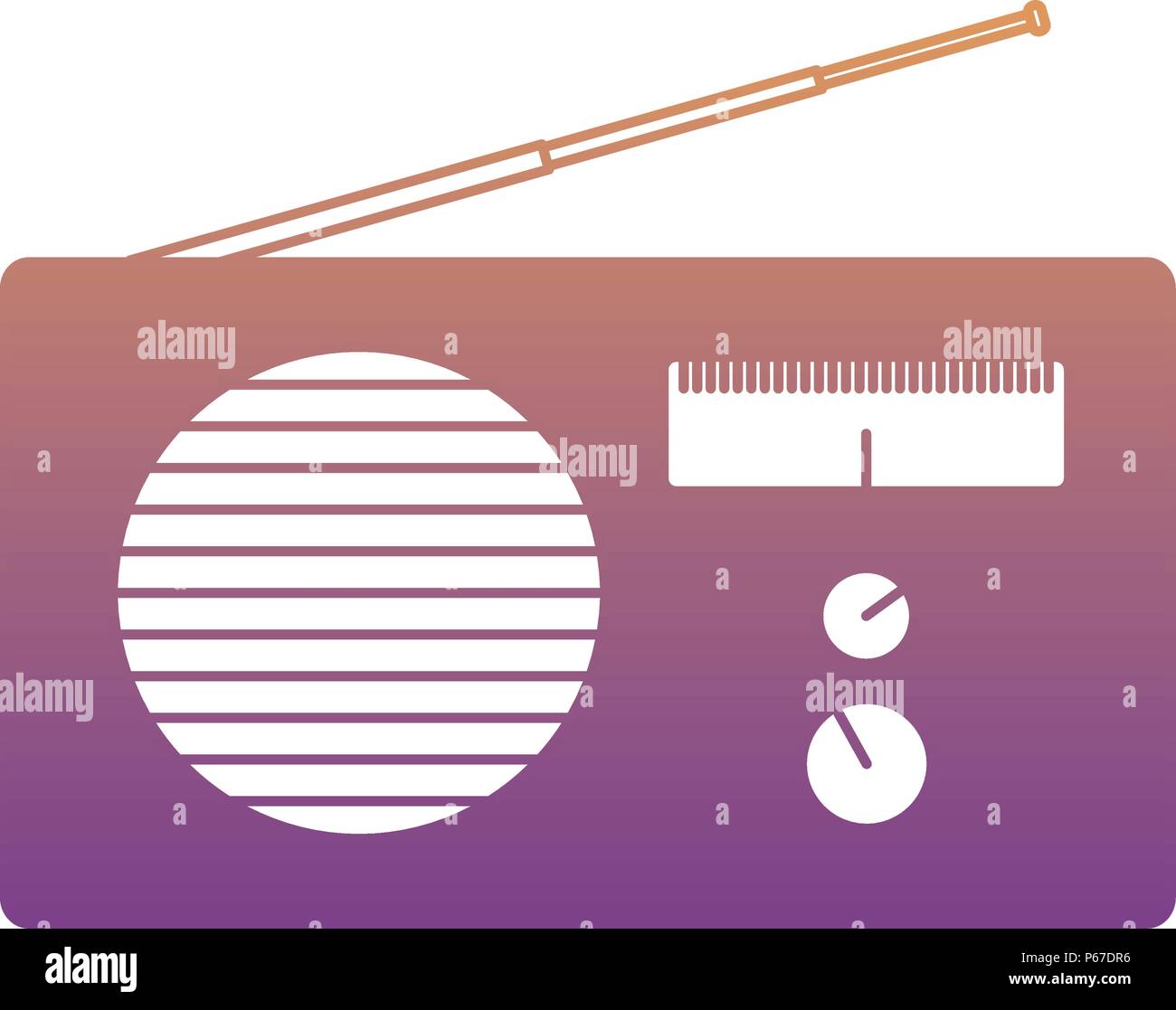 retro radio icon over white background, vector illustration Stock ...