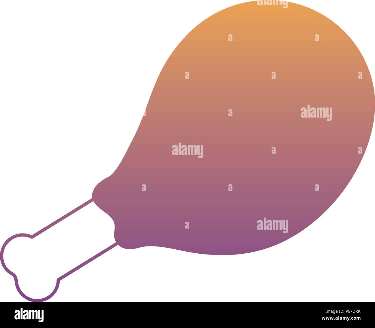 chicken thigh icon over white background, vector illustration Stock ...